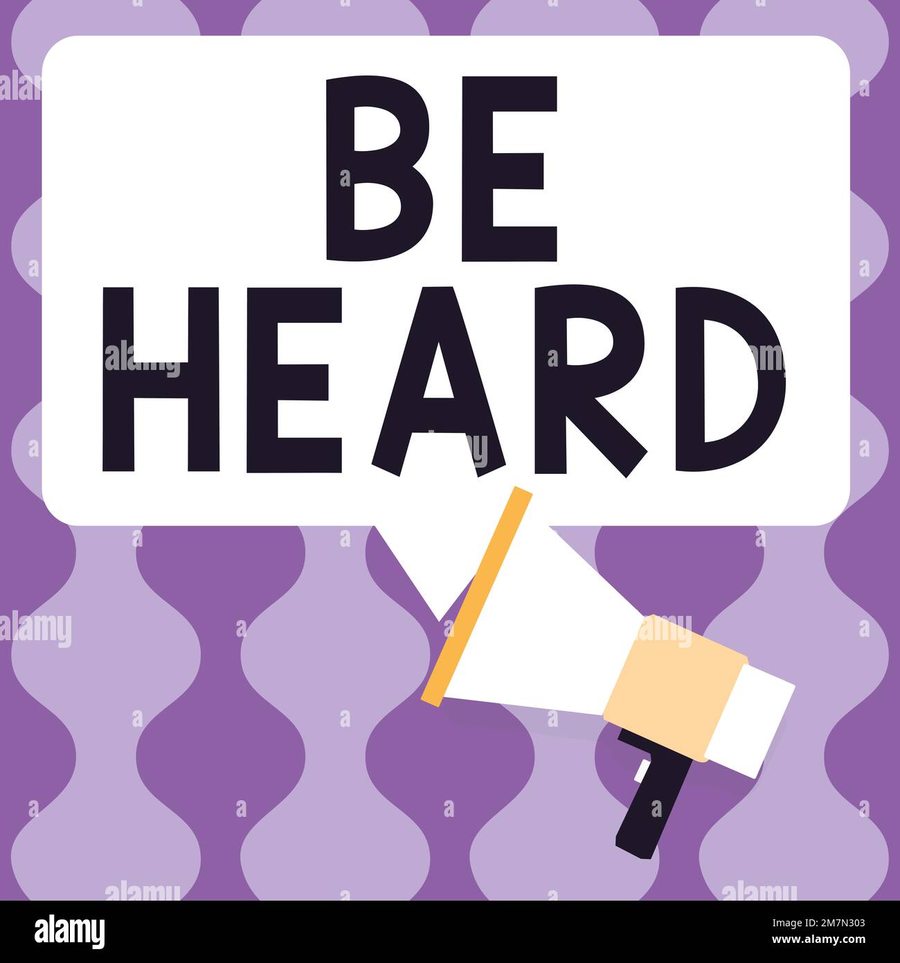 Hand writing sign Be Heard. Business showcase promote a state of ...