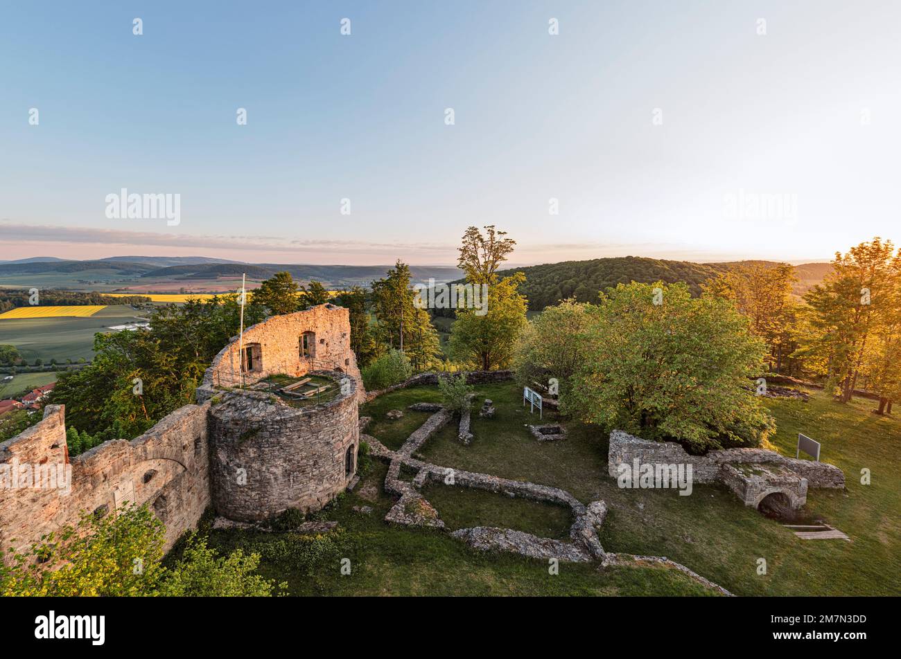 Germany, Thuringia, Meiningen, Henneberg, Henneburg castle ruin, walls ...