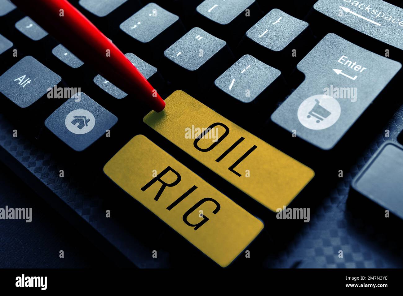 Text sign showing Oil Rig. Business concept large structure with ...