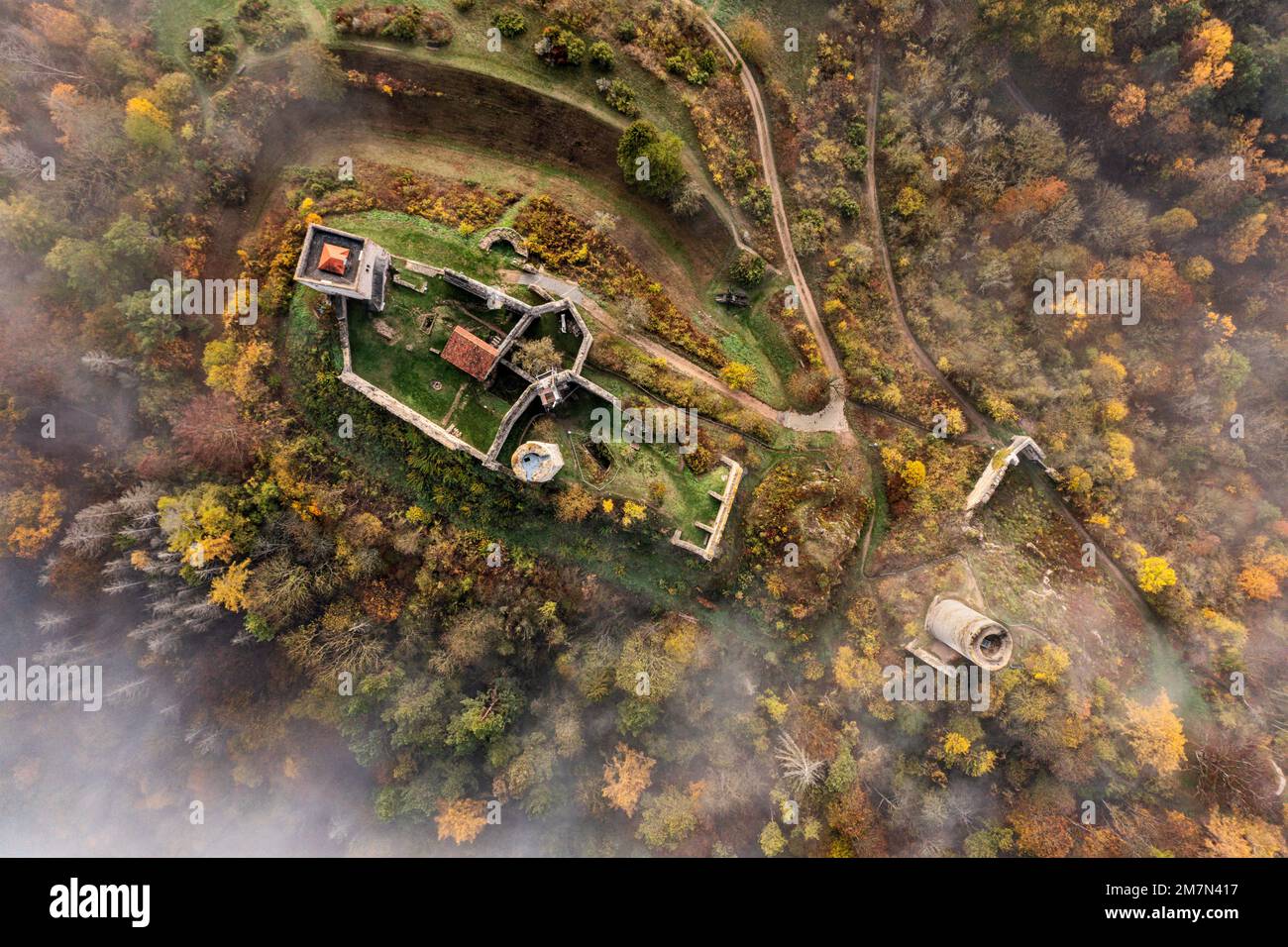 Germany, Thuringia, Gerstungen, Lauchröden, Brandenburg castle ruin ...