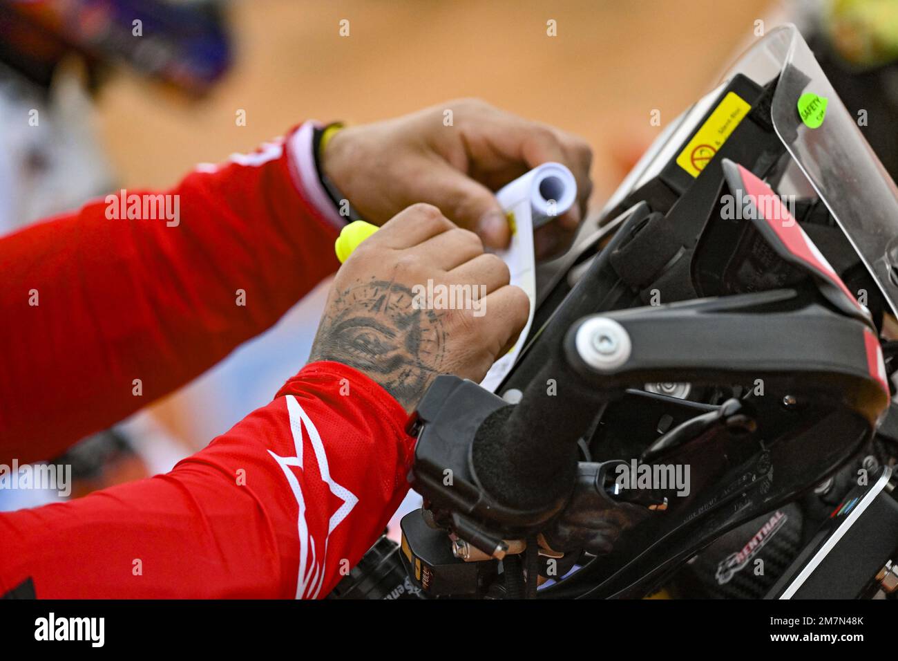 Haradh, Saudi Arabia - January 10th, 2023, Moto Roadbook illustration ...