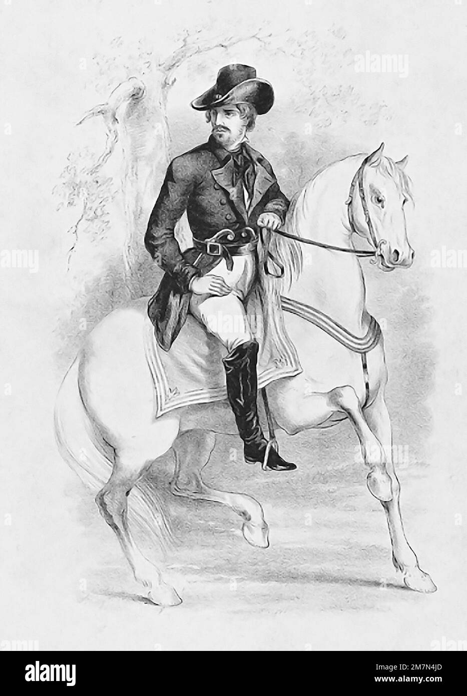 Dick Turpin. Portrait of the English highwayman Richard "Dick" Turpin ...