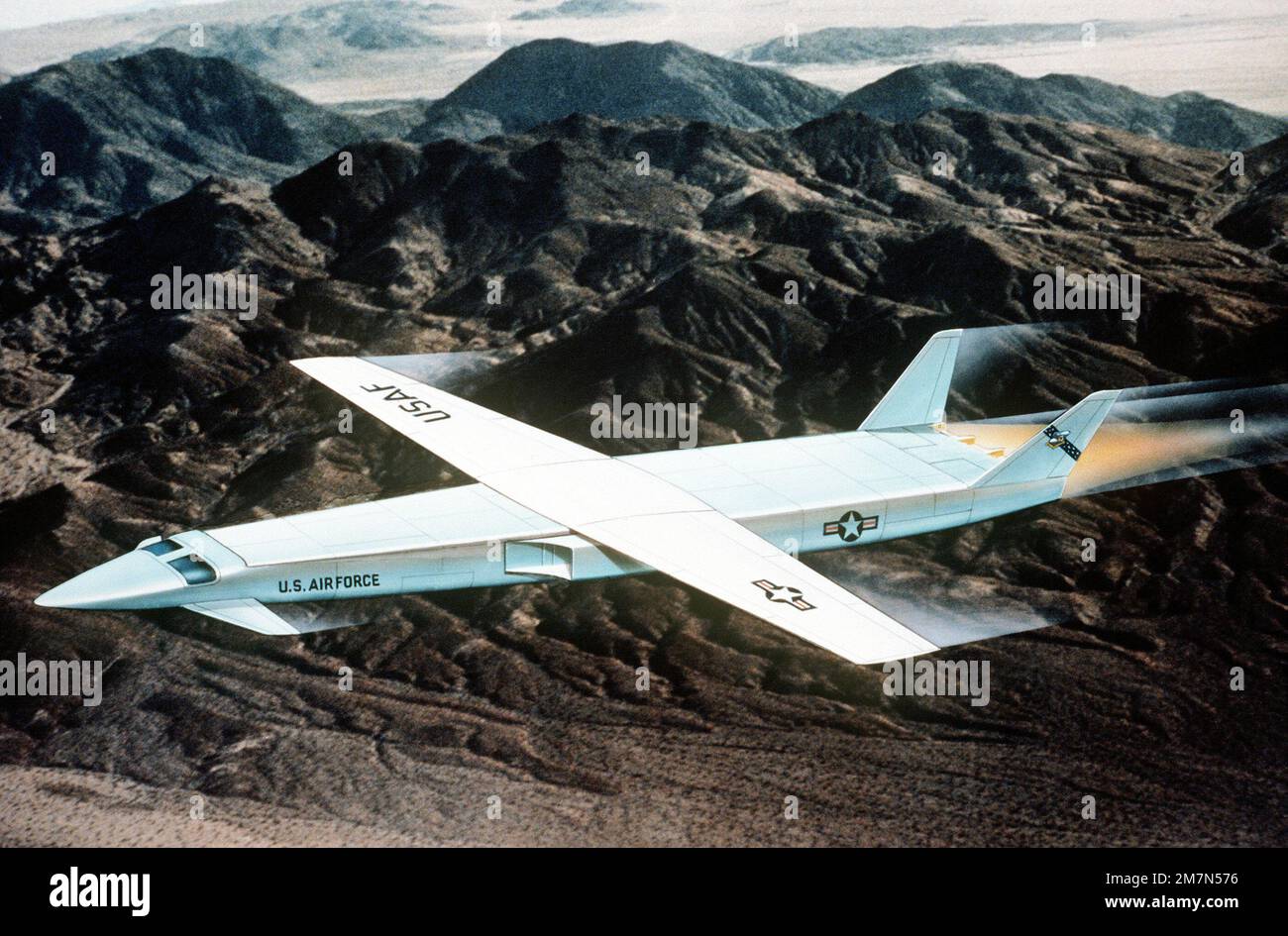 Artist concept of a tilt-wing strategic aircraft in low-speed ...