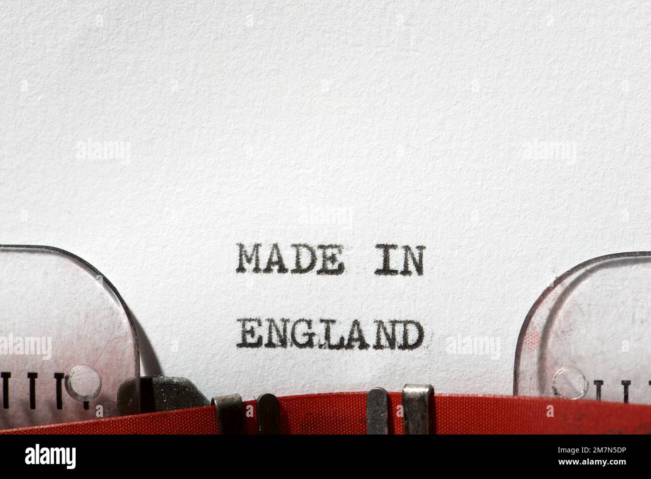 The sentence, made in England, written with a typewriter Stock Photo ...