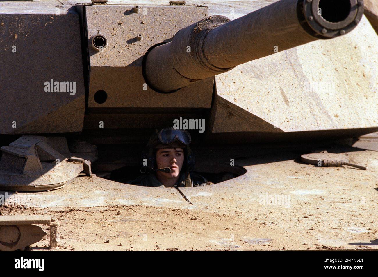 A close up front view of the XM-1 Abrams main battle tank, which will ...