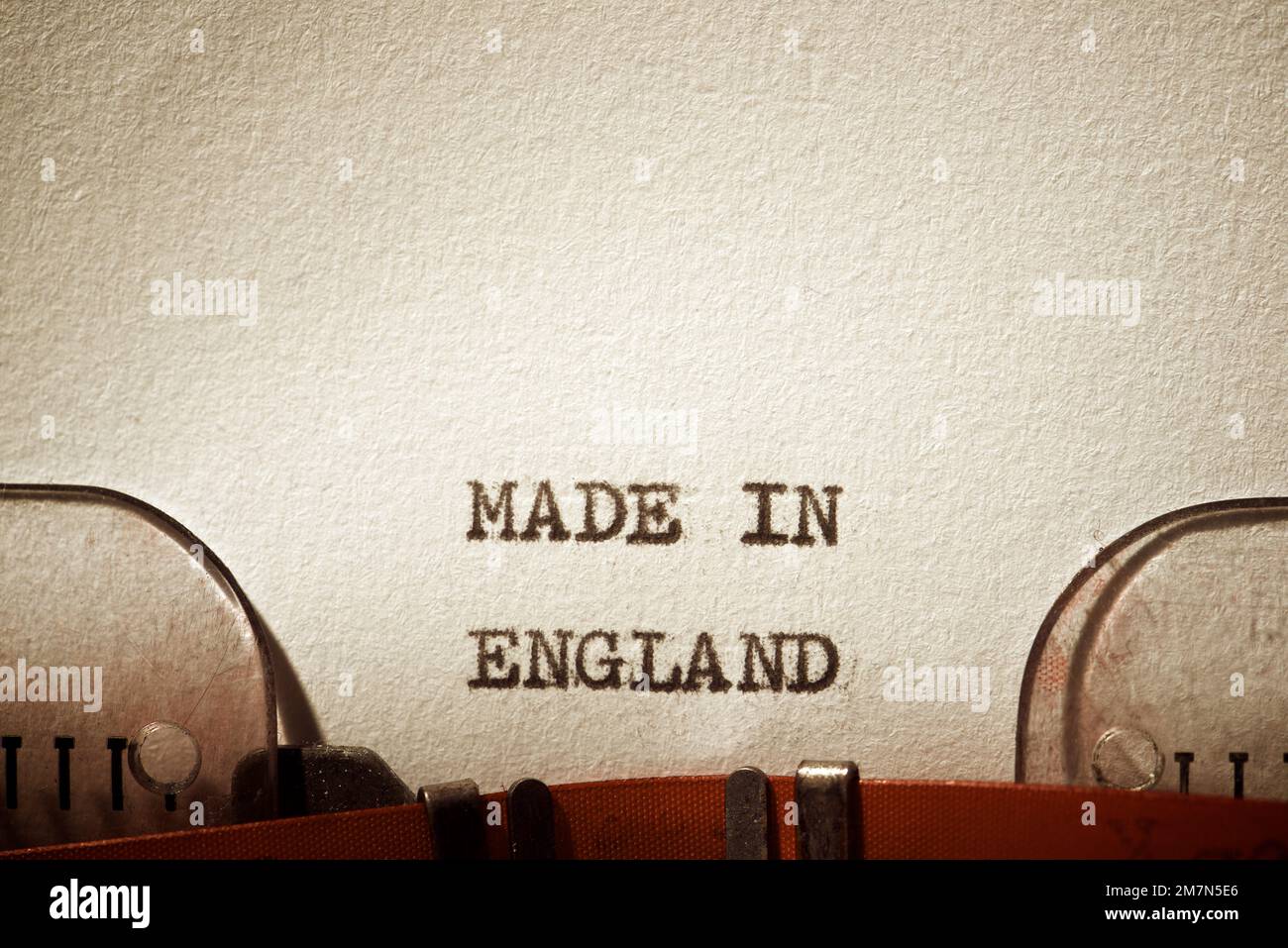 The sentence, made in England, written with a typewriter Stock Photo ...