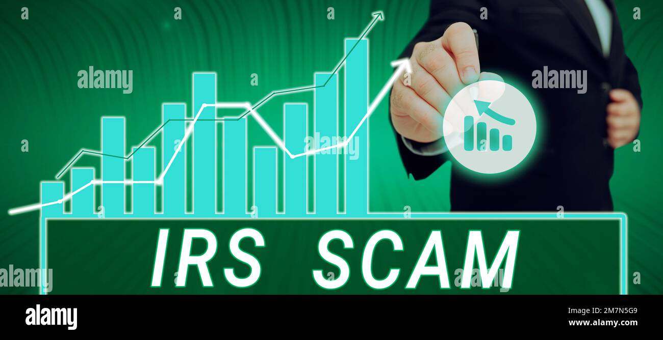 Text showing inspiration Irs Scam. Business concept targeted taxpayers ...