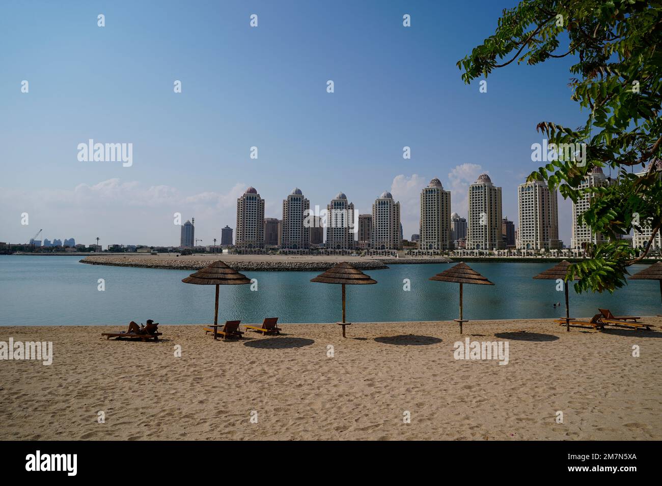A view of the Bahriya Beach on Pearl Island in Doha, Qatar, Thursday ...