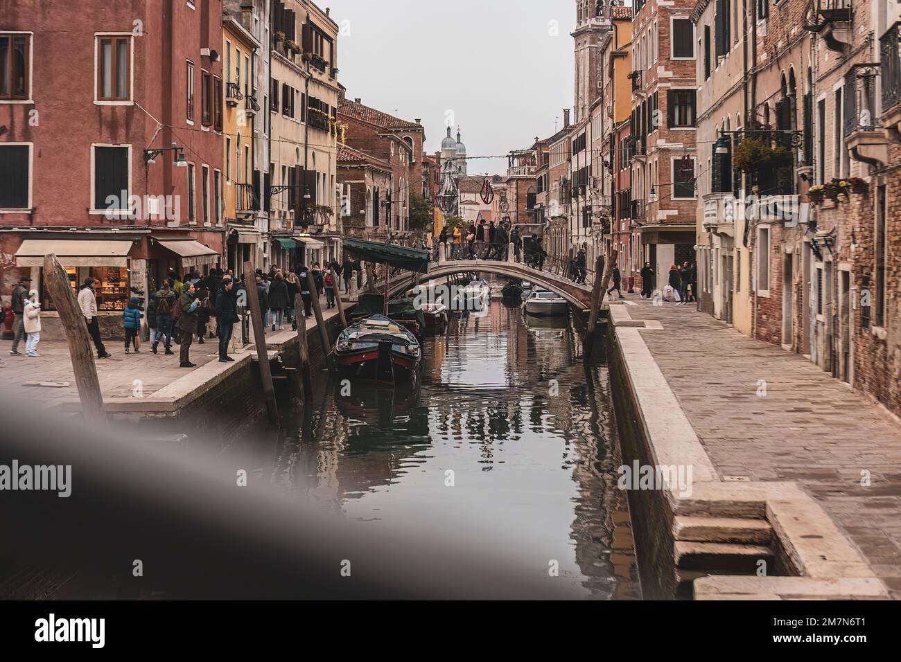 Venice, Italy 6 January 2023: Venice city view in a cloudy day in ...