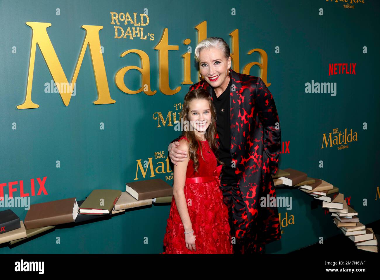 Actors Alisha Weir, left, and Emma Thompson, right, attend a special ...
