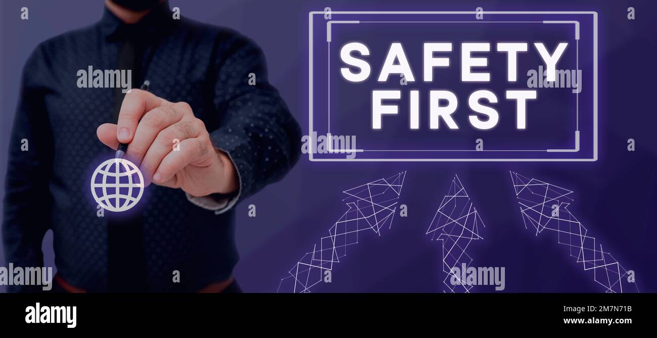Handwriting text Safety First. Word for Avoid any unnecessary risk Live ... Handwriting text Safety First. Word for Avoid any unnecessary risk Live ...