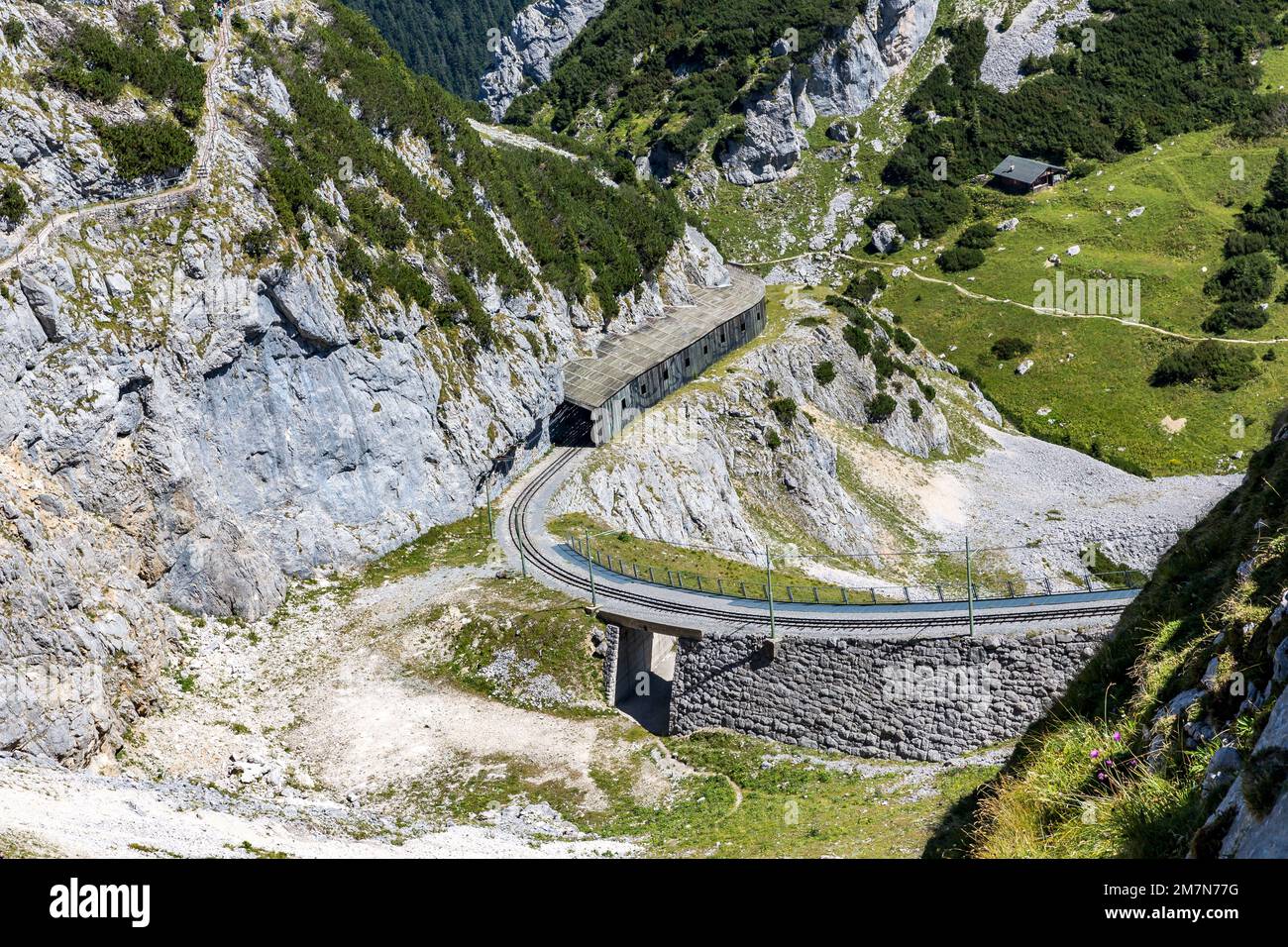 Wendelsteinbahn and hiking trails at wendelstein hi-res stock ...