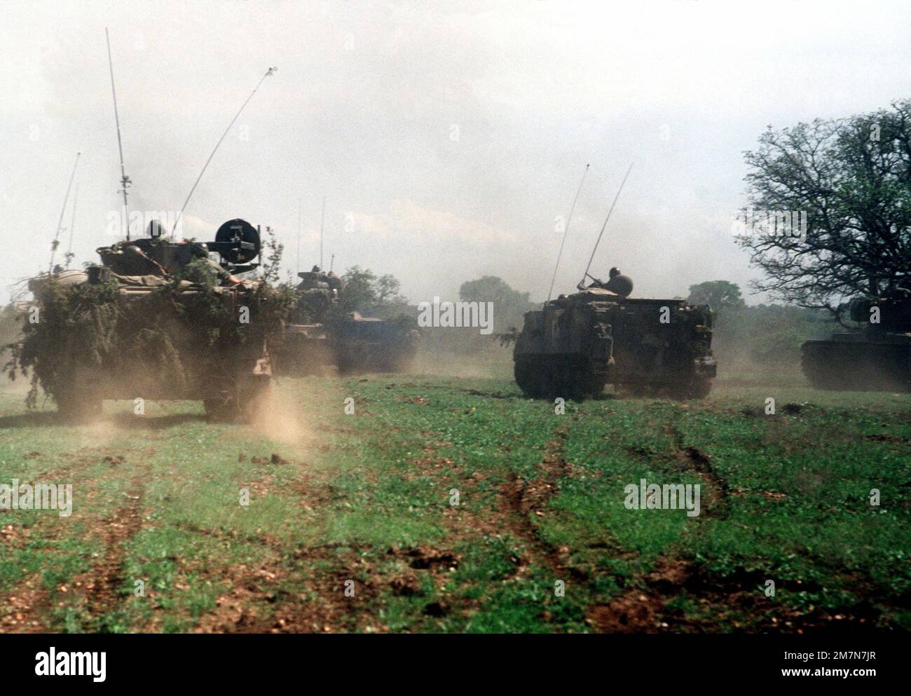 Tanks and armored personnel carries maneuver the joint Air Force and US ...