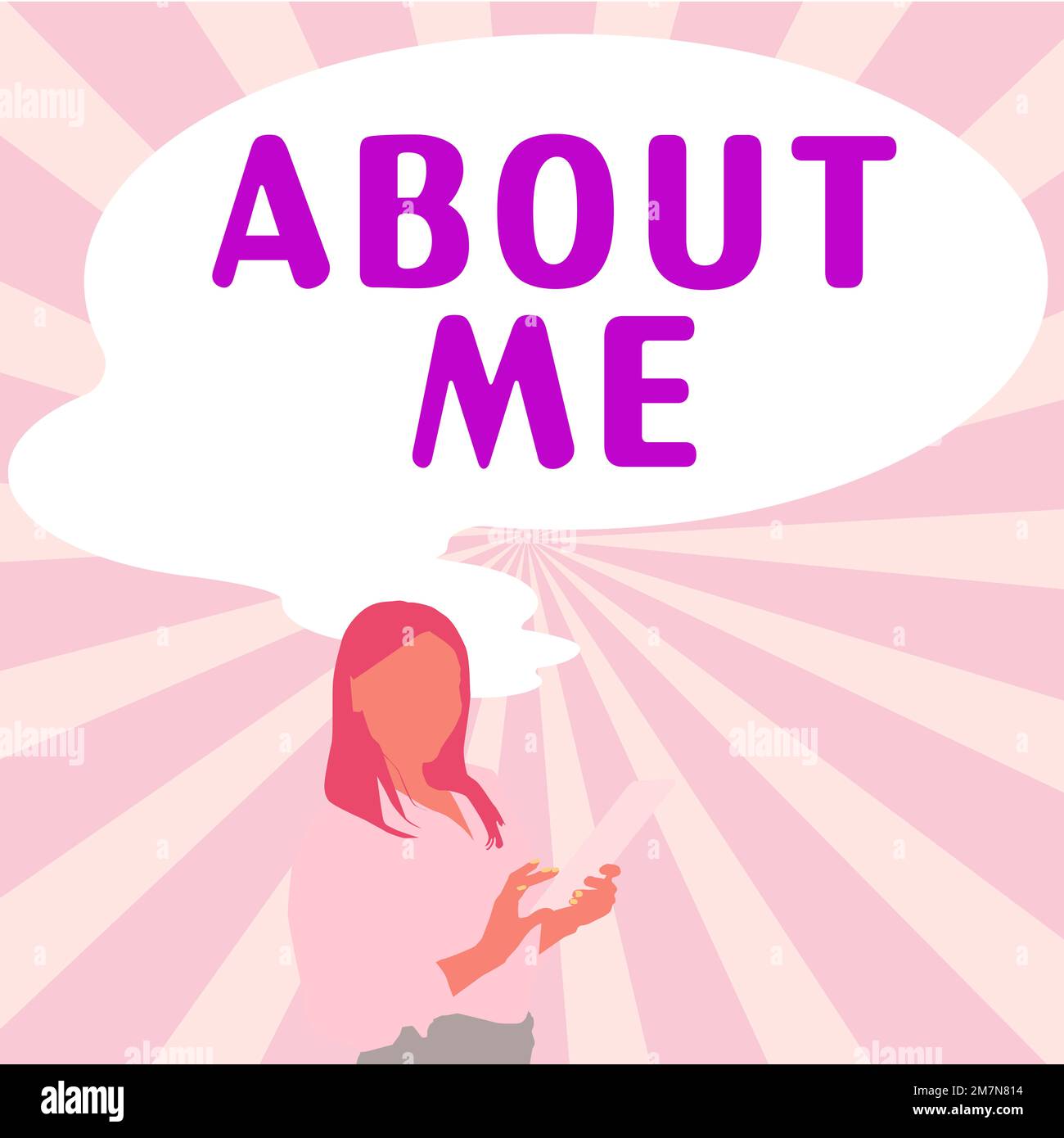 Hand writing sign About Me. Concept meaning My Personal Characteristics ...