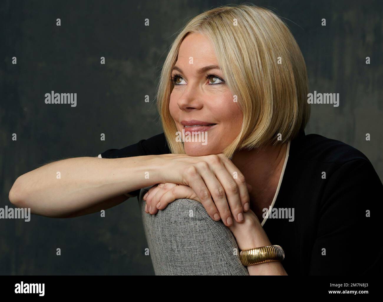 Michelle Williams, a cast member in the film "The Fablemans," poses for ...