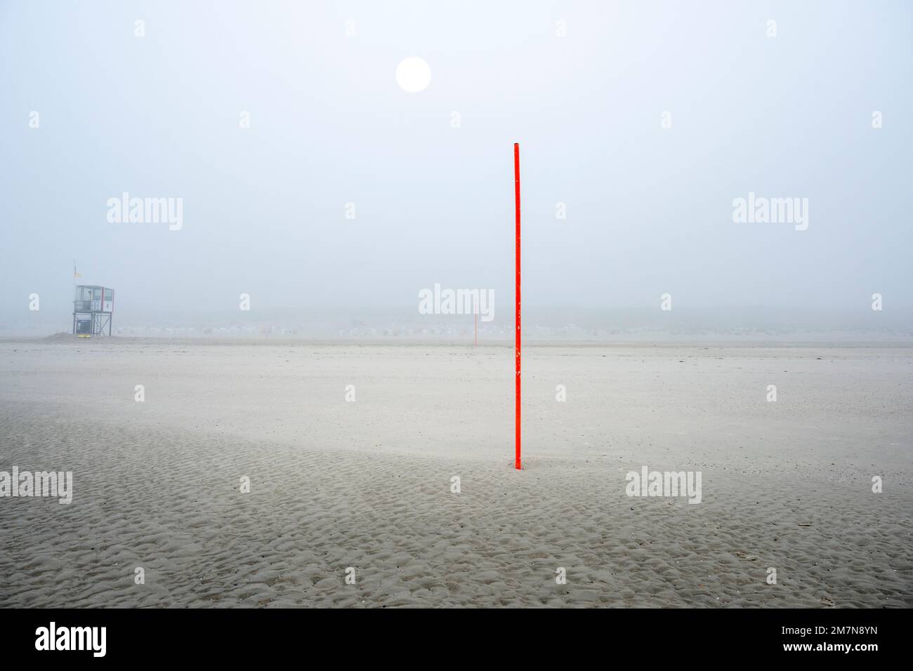 Germany, East Frisia, island Juist, bar to delimit the guarded beach ...