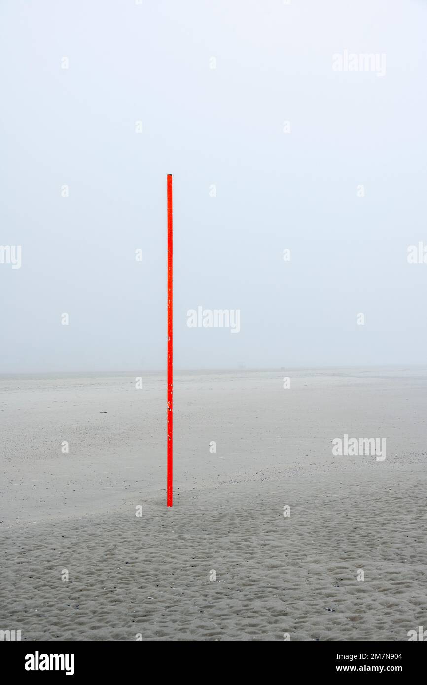 Germany, East Frisia, island Juist, bar to delimit the guarded beach ...