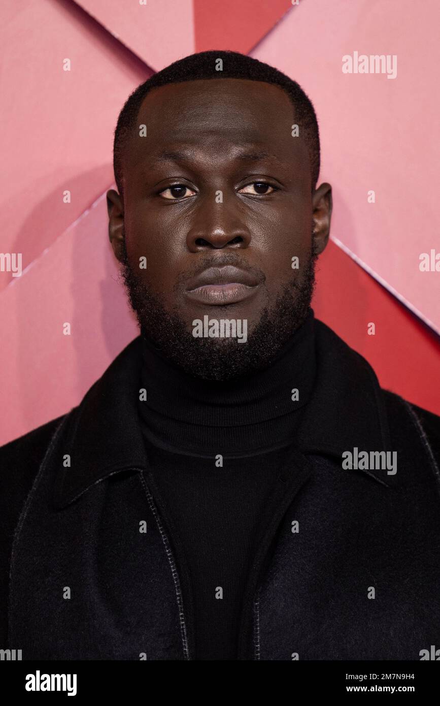 Michael Ebenezer Kwadjo Omari Owuo Jr., known professionally as Stormzy, poses for photographers ...