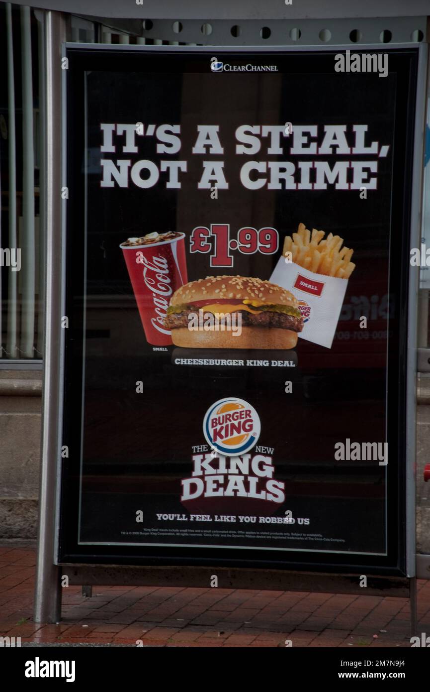 It's a steal not a crime Burger king advert from 2009 Stock Photo - Alamy