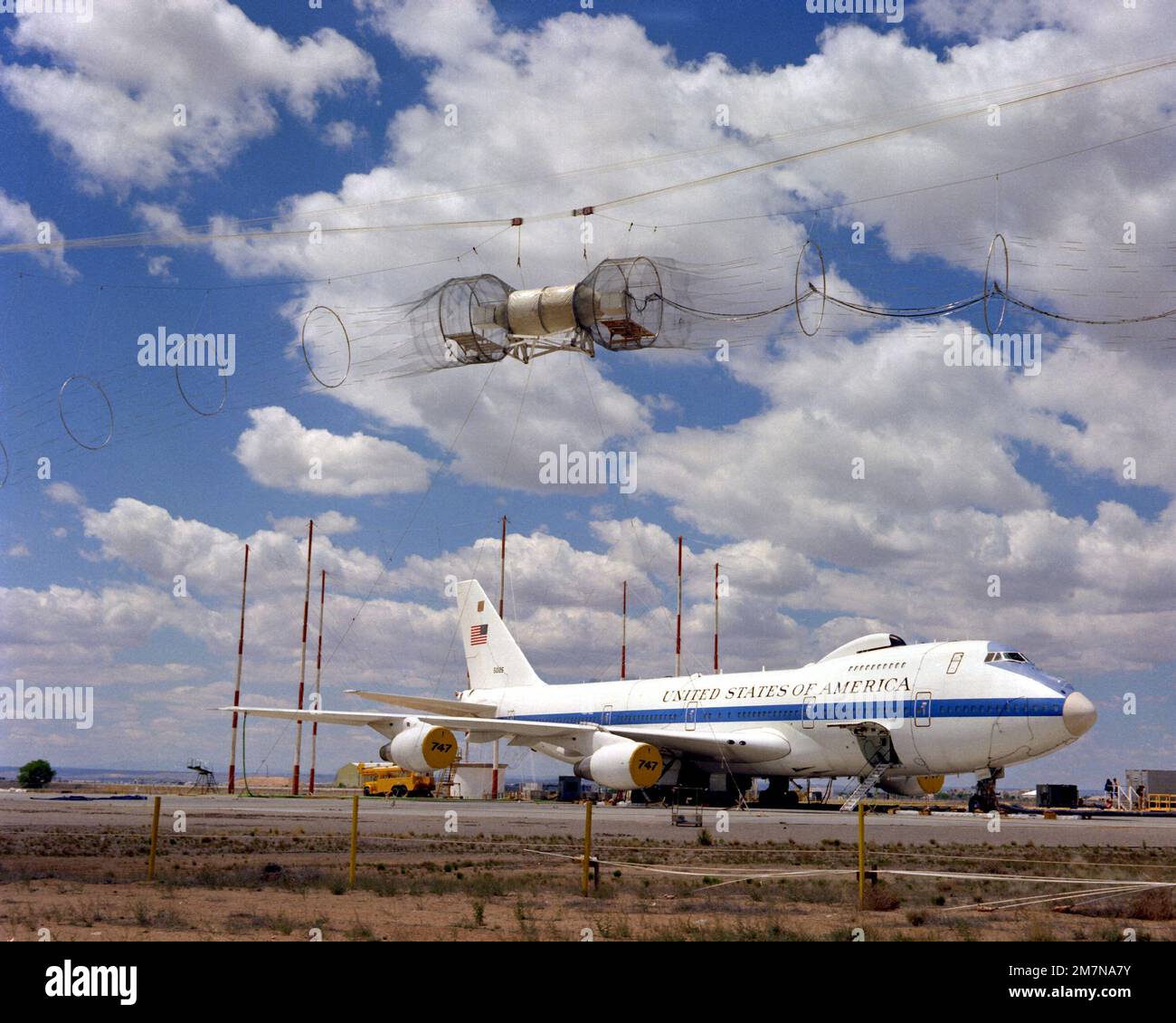 A right front view of an E-4 advanced airborne command post (AABNCP) on ...
