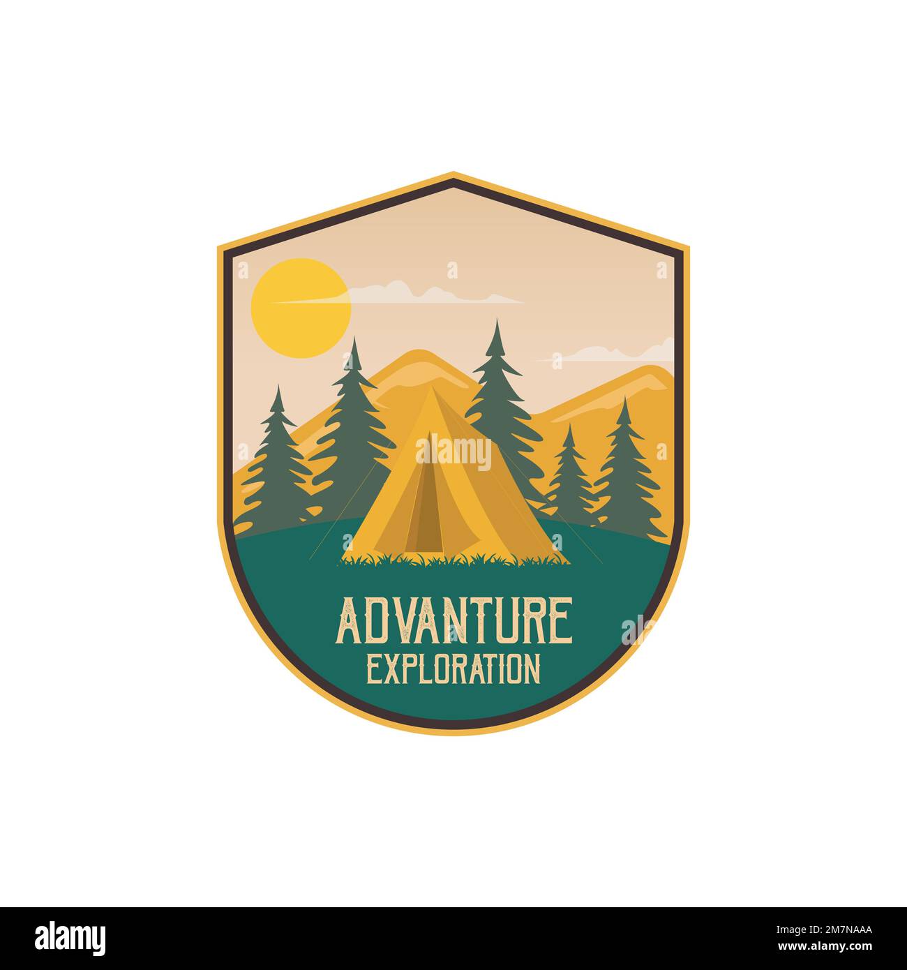 Adventure and mountain outdoor vintage logo template, badge or emblem ...
