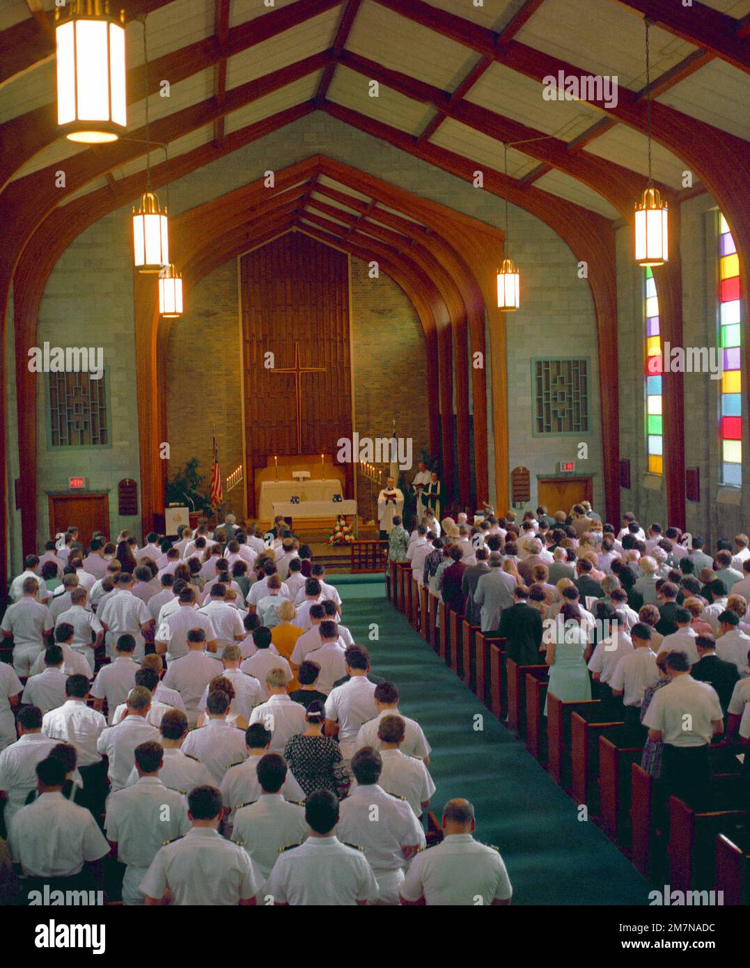 A memorial service is held for two members of Attack Squadron 176 (VA ...