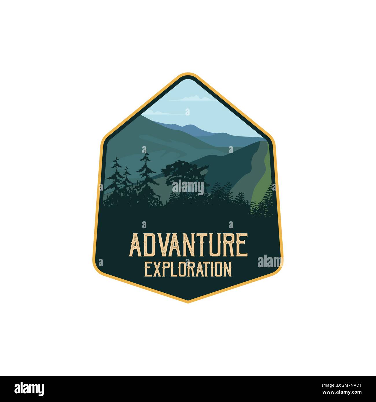 Adventure and mountain outdoor vintage logo template, badge or emblem ...