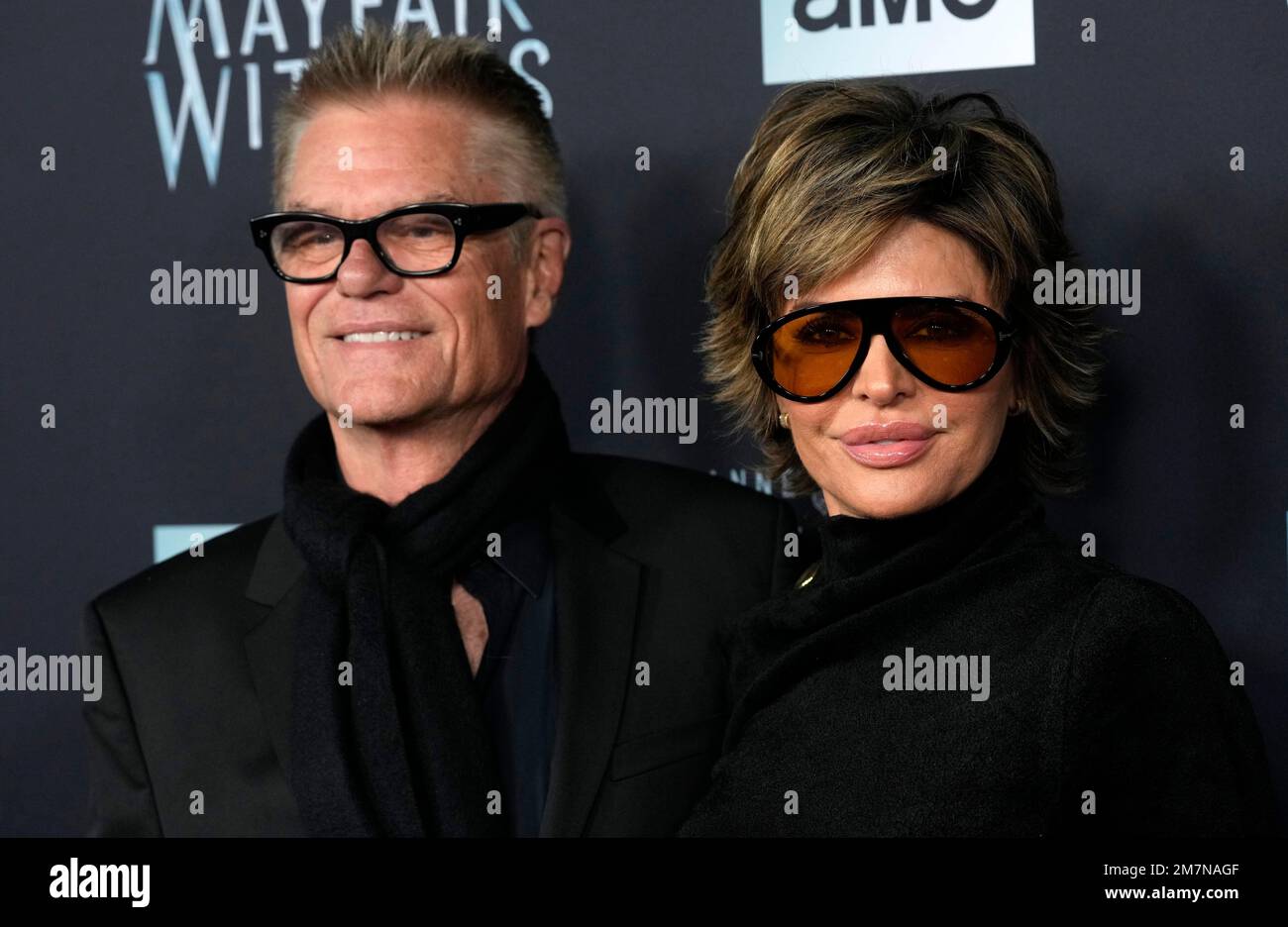 Harry Hamlin and Lisa Rinna pose together at the premiere of the AMC ...