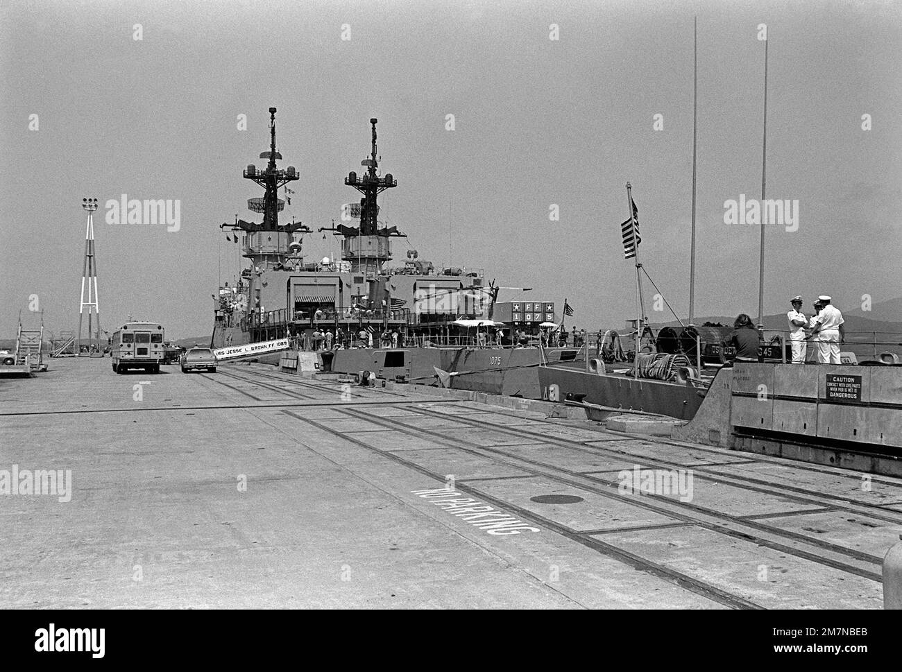 The frigates USS JESSE L. BROWN (FF-1089) and USS TRIPPE (FF-1075) are ...
