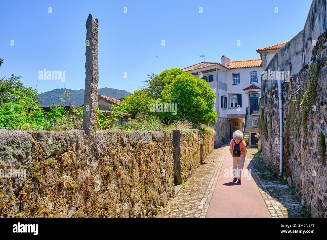 Old pathway at Seixas, Camino de Santiago, Alto Minho. Portugal Stock ...