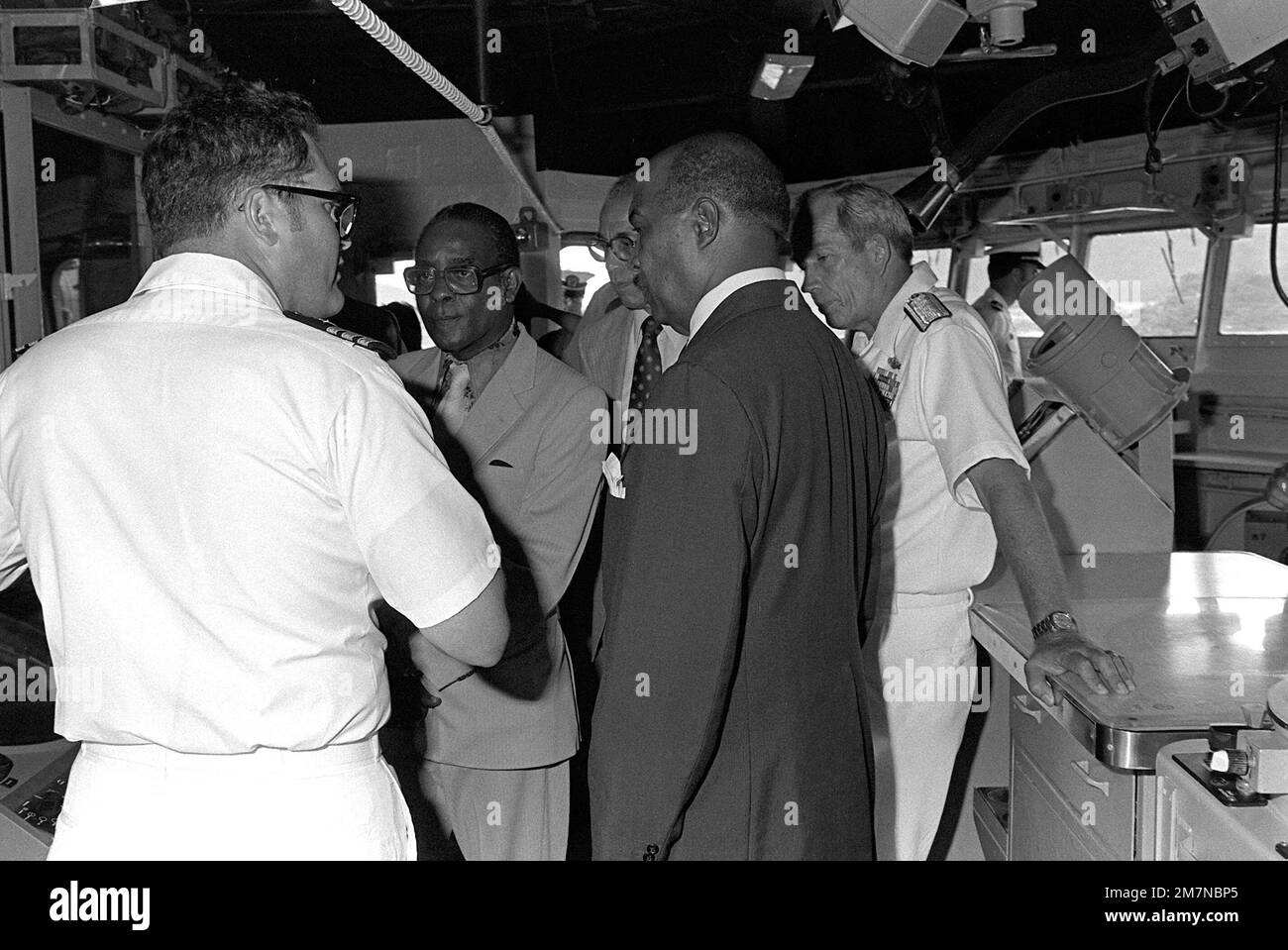 RADM John Ekelund, commander of exercise Unitas XX, talks with local ...