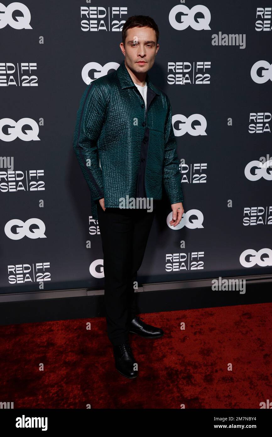 Ed Westwick poses for photographs ahead of a GQ dinner at The Red Sea ...