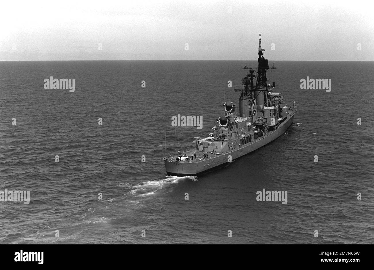 A starboard quarter view of the guided missile destroyer USS DEWEY (DDG ...