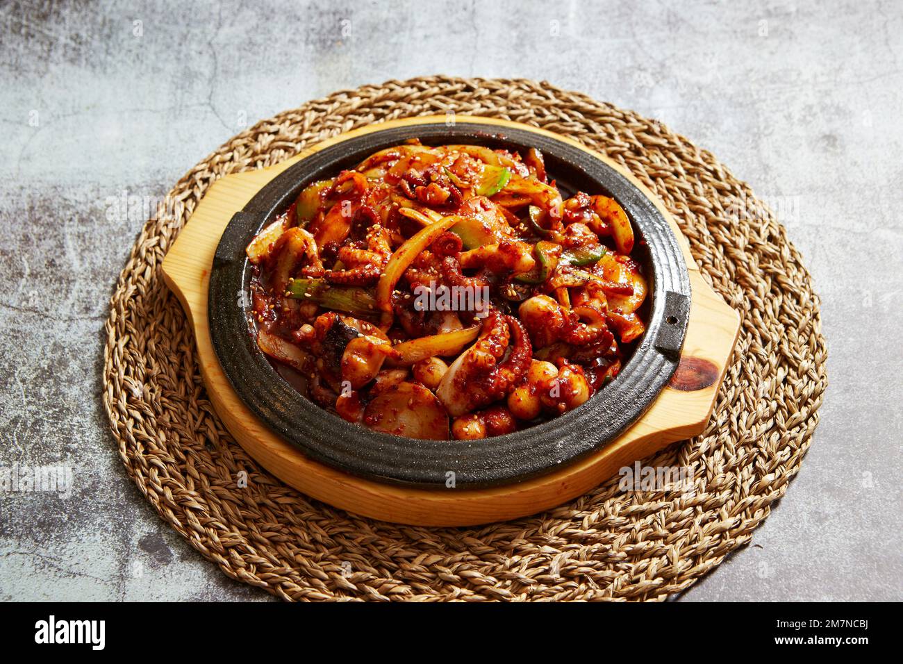 Stir fried spicy vegetable octopus Stock Photo - Alamy