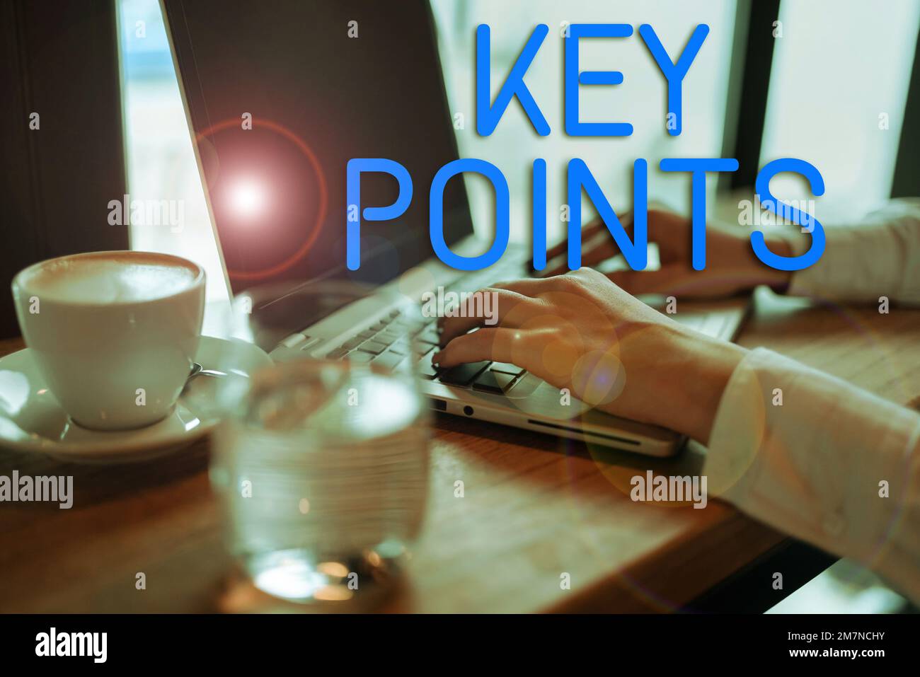 Sign displaying Key Points, Word Written on most important piece of ...