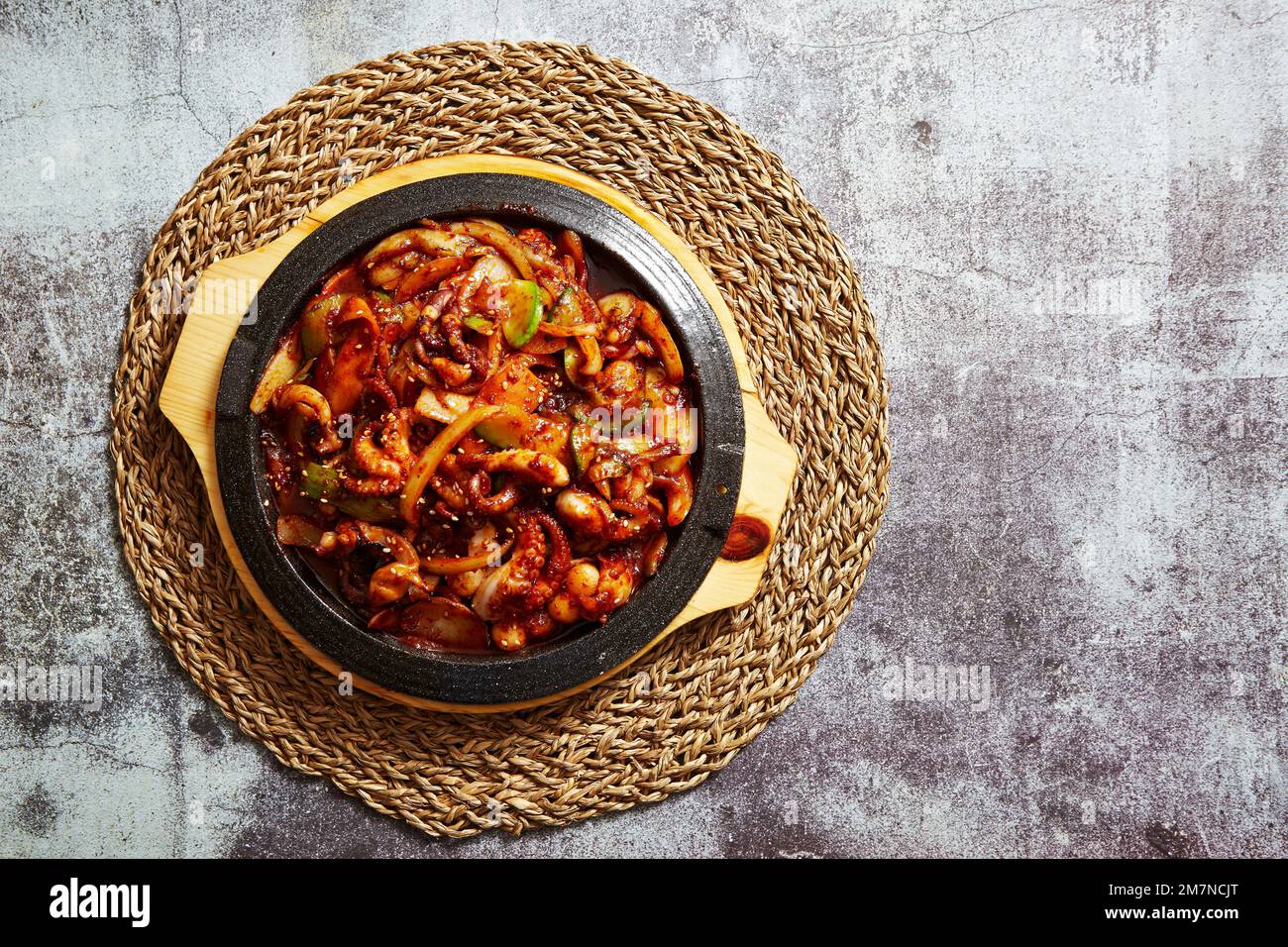 Stir fried spicy vegetable octopus Stock Photo - Alamy