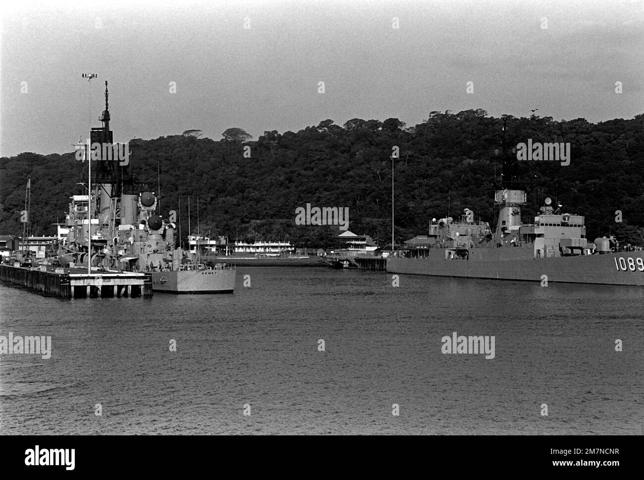A view of two of exercise Unitas XX ships docked. The guided missile ...