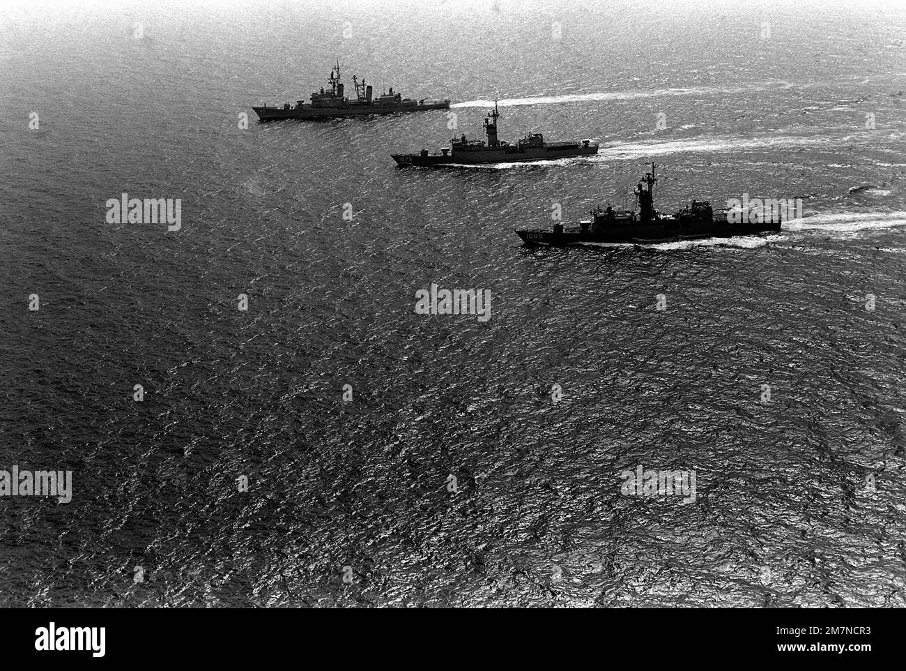 An aerial port beam view of exercise Unitas XX task force underway ...