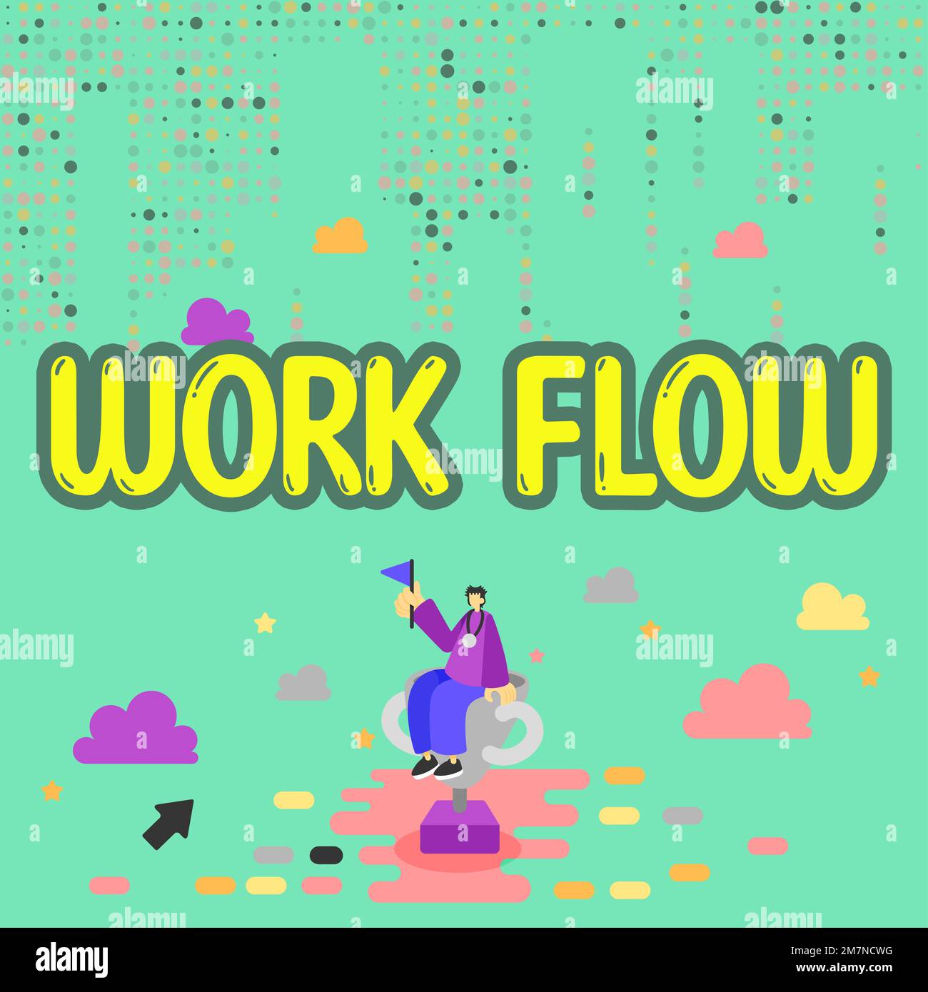Conceptual Caption Work Flow Business Overview Continuity Of A Certain Task To And From An
