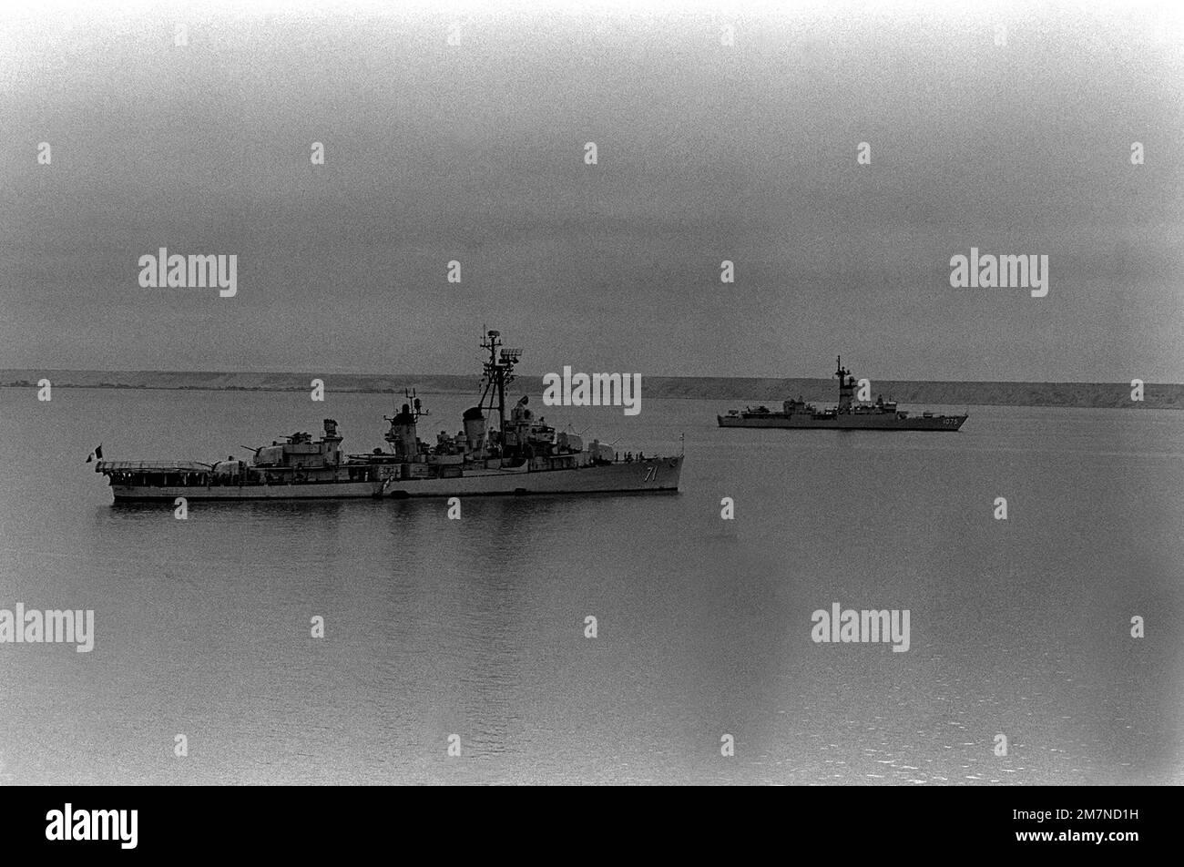 A starboard beam view of the Peruvian destroyer VILLAR (DD-71), ex-USS ...