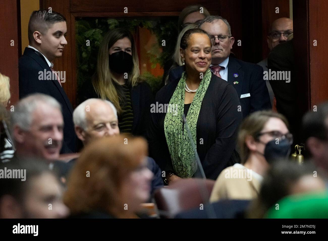 Rachel Talbot Ross before being sworn in as the first Black woman to ...