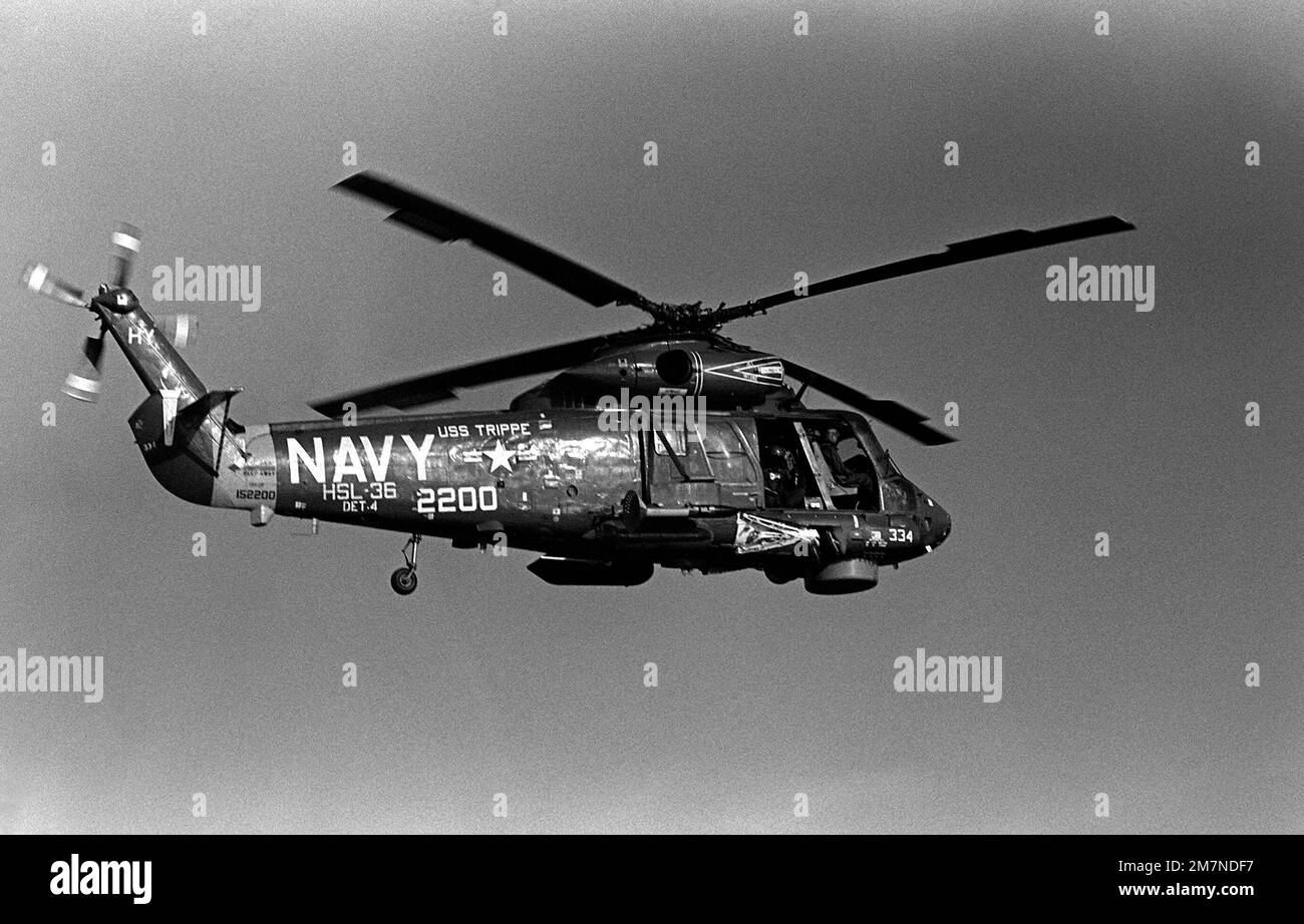 A right side view of an SH-2F Seasprite light airborne multi-purpose ...