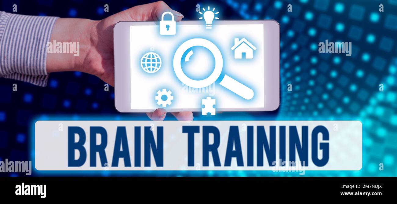 Conceptual display Brain Training. Internet Concept mental activities ...
