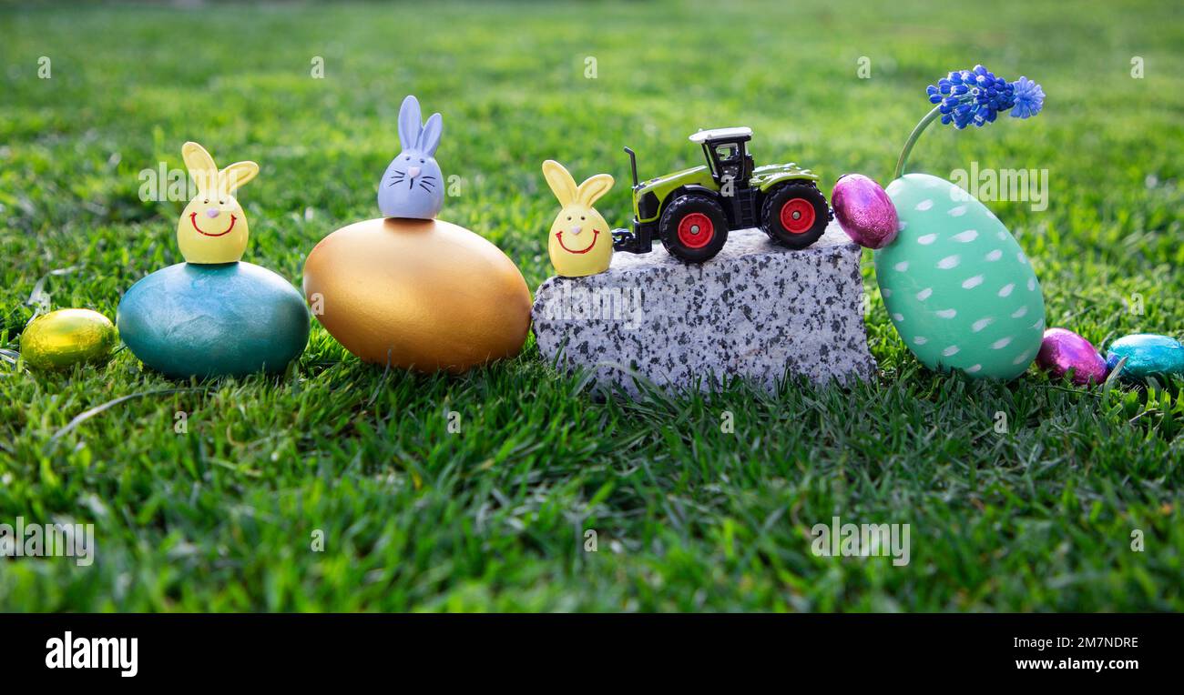 card for congratulations on Easter holiday for agricultural workers and ...