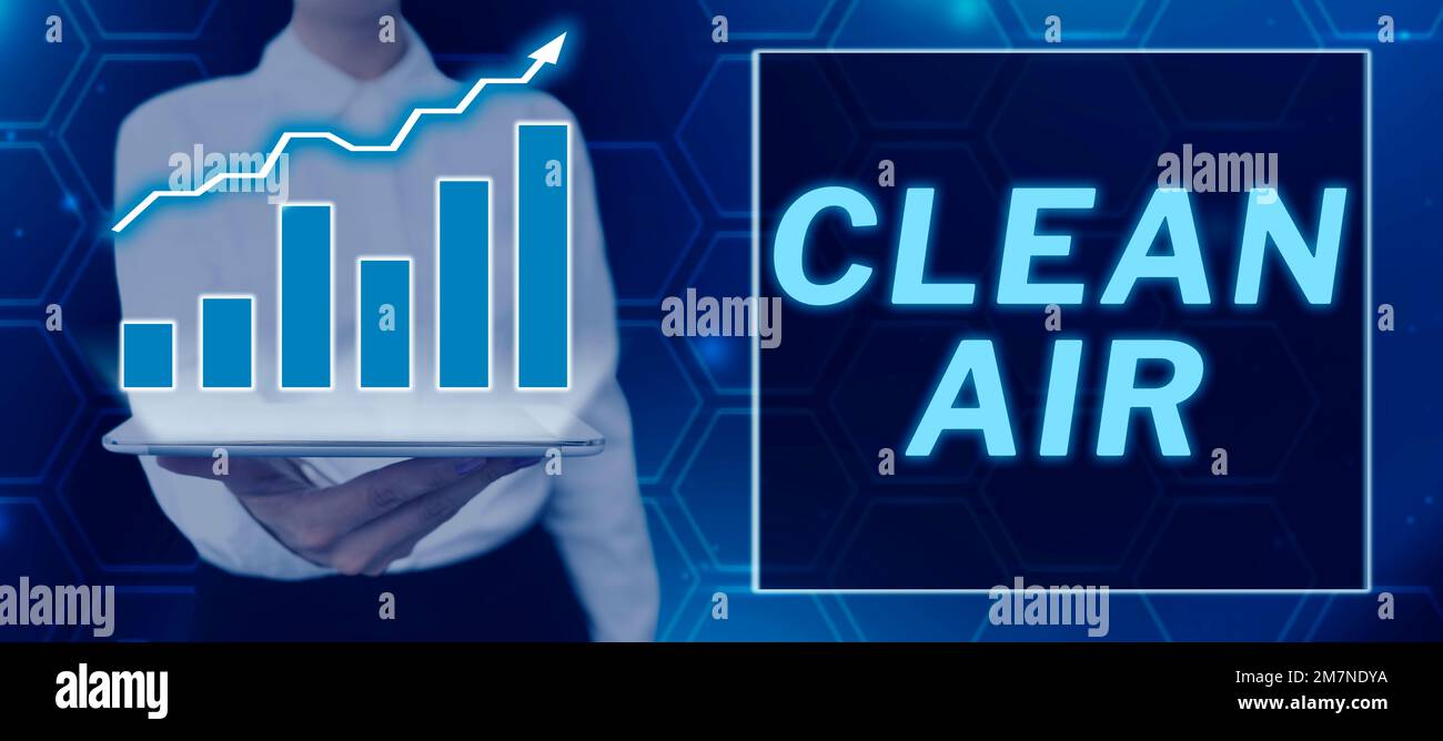 Text showing inspiration Clean Air. Internet Concept air that has no ...