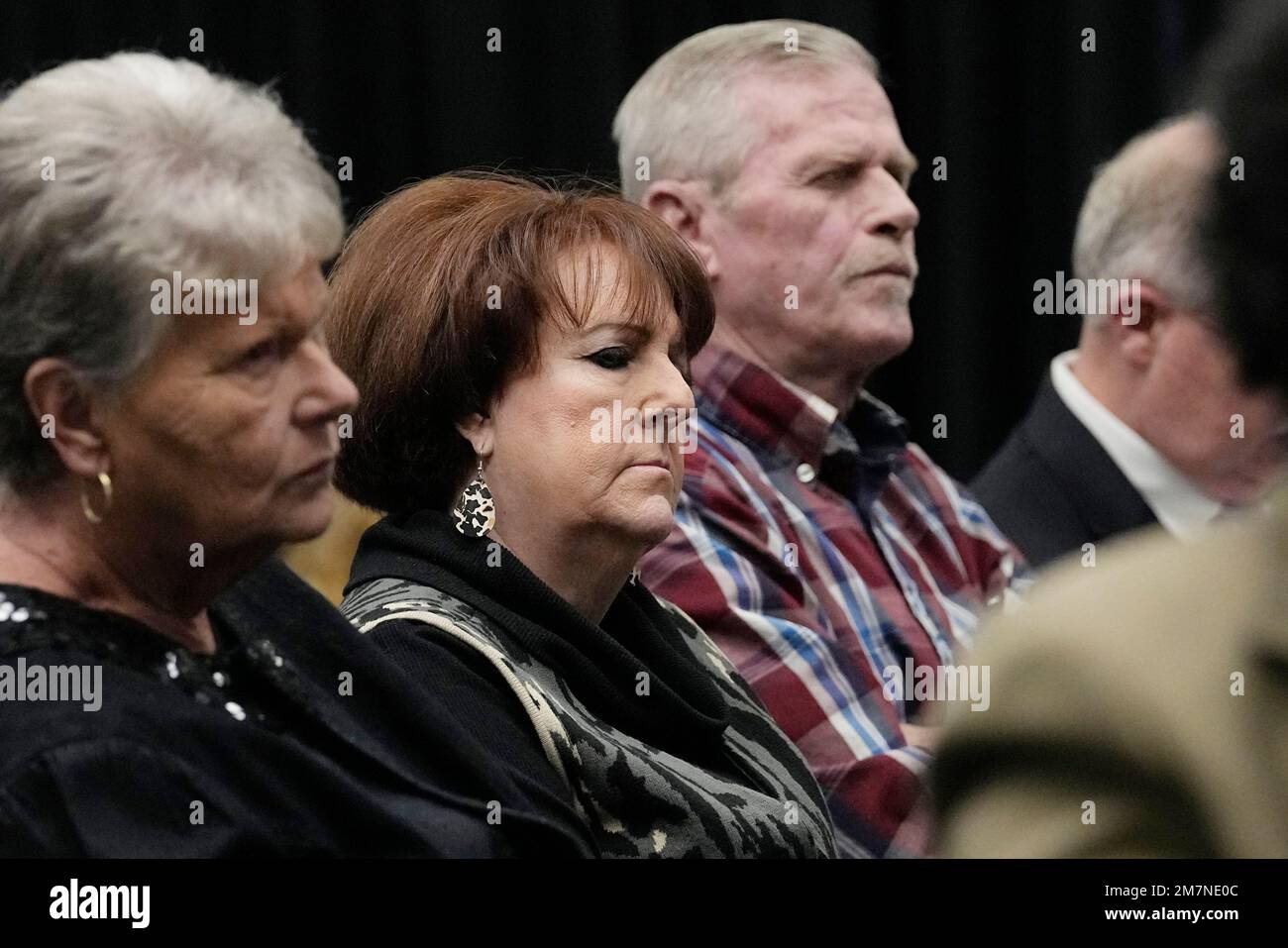 Debra Wyatt, center, the daughter of murder victims AJ and Patsy ...