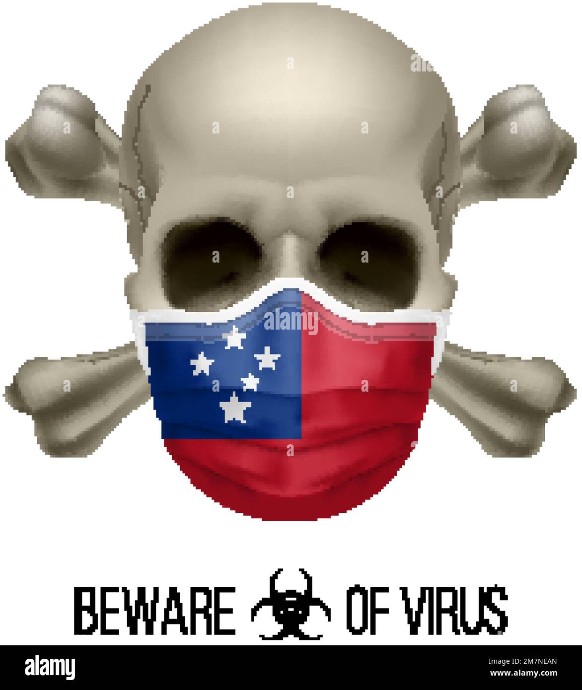 Human Skull with Crossbones and Surgical Mask in the Color of National ...