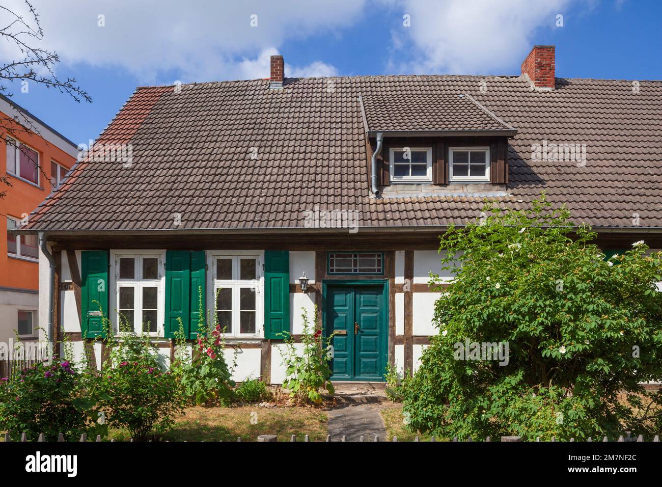 Half-timbered house, Bergen, Rügen, Mecklenburg-Western Pomerania ...