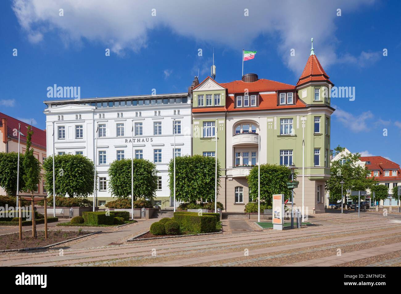 City Hall, Marketplace, Bergen, Rügen, Mecklenburg-Western Pomerania ...