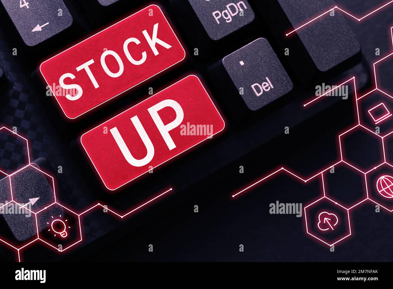Text caption presenting Stock Up. Word Written on buy large amount ...